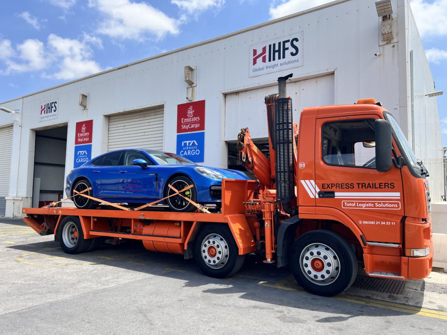Emirates SkyCargo and Express Trailers transport luxury sports car from ...