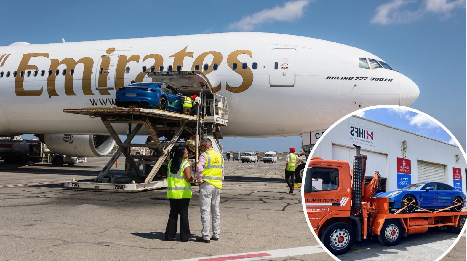 Emirates SkyCargo and Express Trailers transport luxury sports car from ...